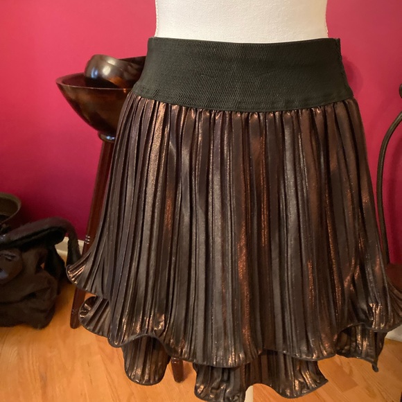Takara | Skirts | Shimmery Copper Layered Short Skirt Mini Skirt | Poshmark